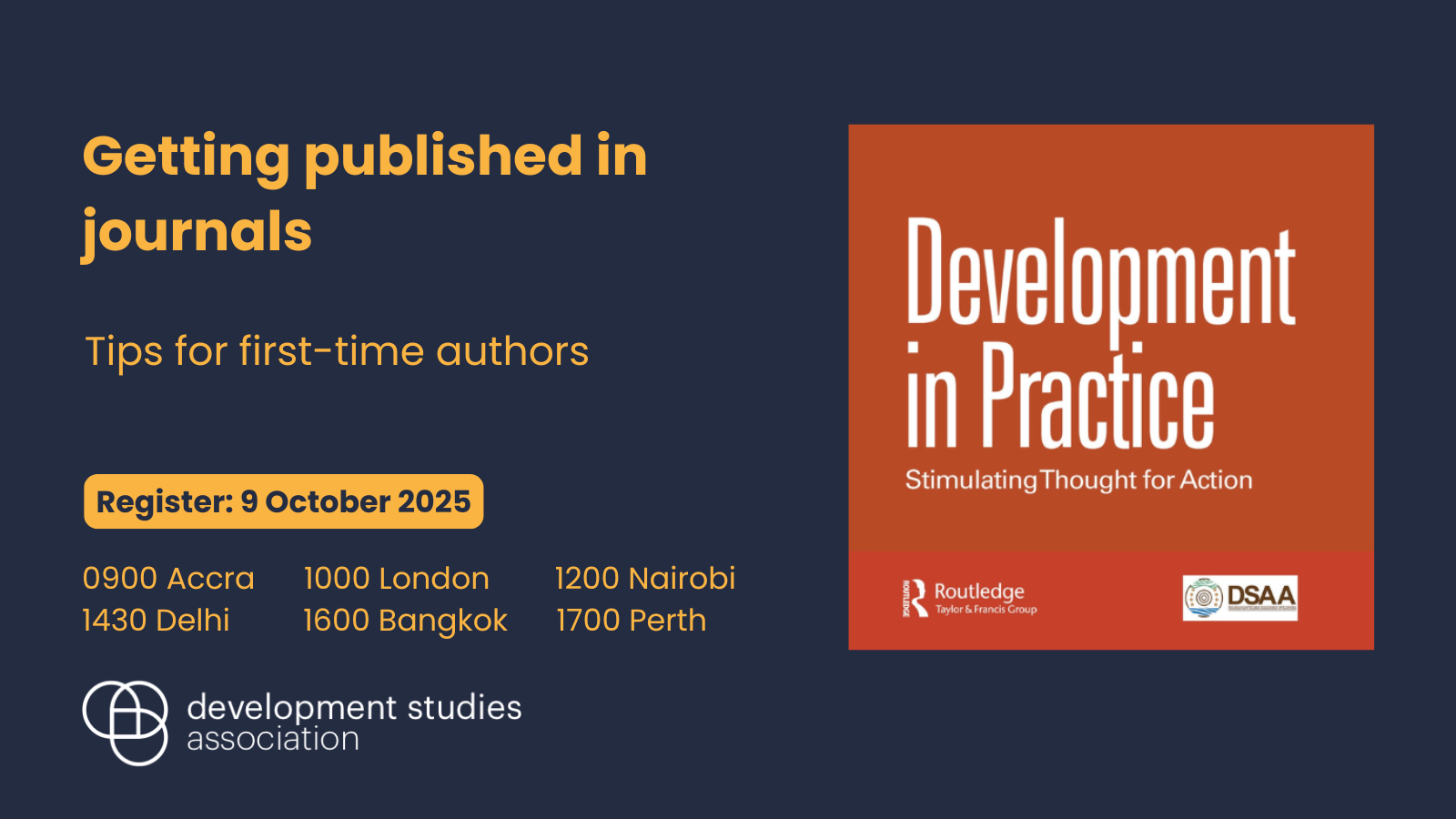 Getting published in journals: tips for first-time authors — Development Studies Association